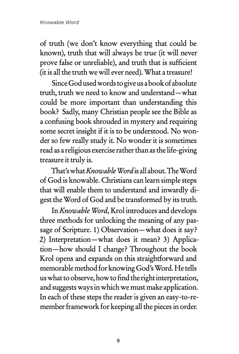 Knowable Word: Helping Ordinary People Learn to Study the Bible - Store ...